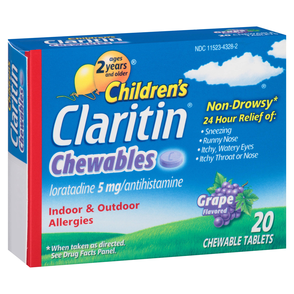 Claritin Children's Chewable Tablets, Grape, 20 Count MER80657